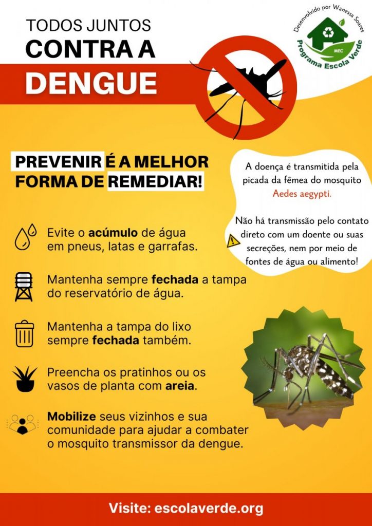 TODOS JUNTOS CONTRA A DENGUE PREVENIR É A MELHOR FORMA DE REMEDIAR! 🦟 – Programa Escola Verde